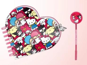 ActionfilmfigurenSanrio Heart Diary & Pen Gift Set Hello Kitty Friends ...